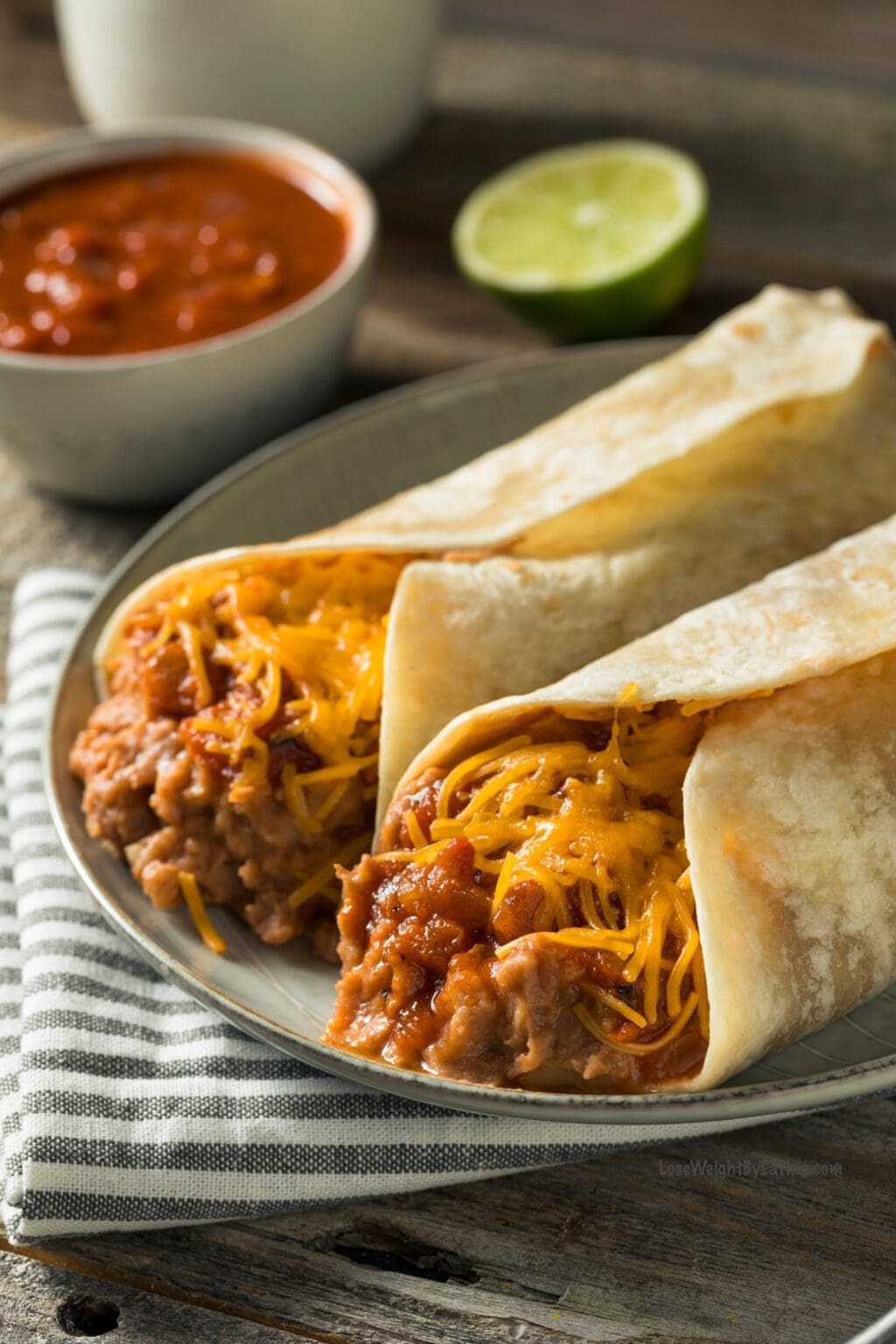 Low Calorie Bean and Cheese Burritos - Lose Weight By Eating