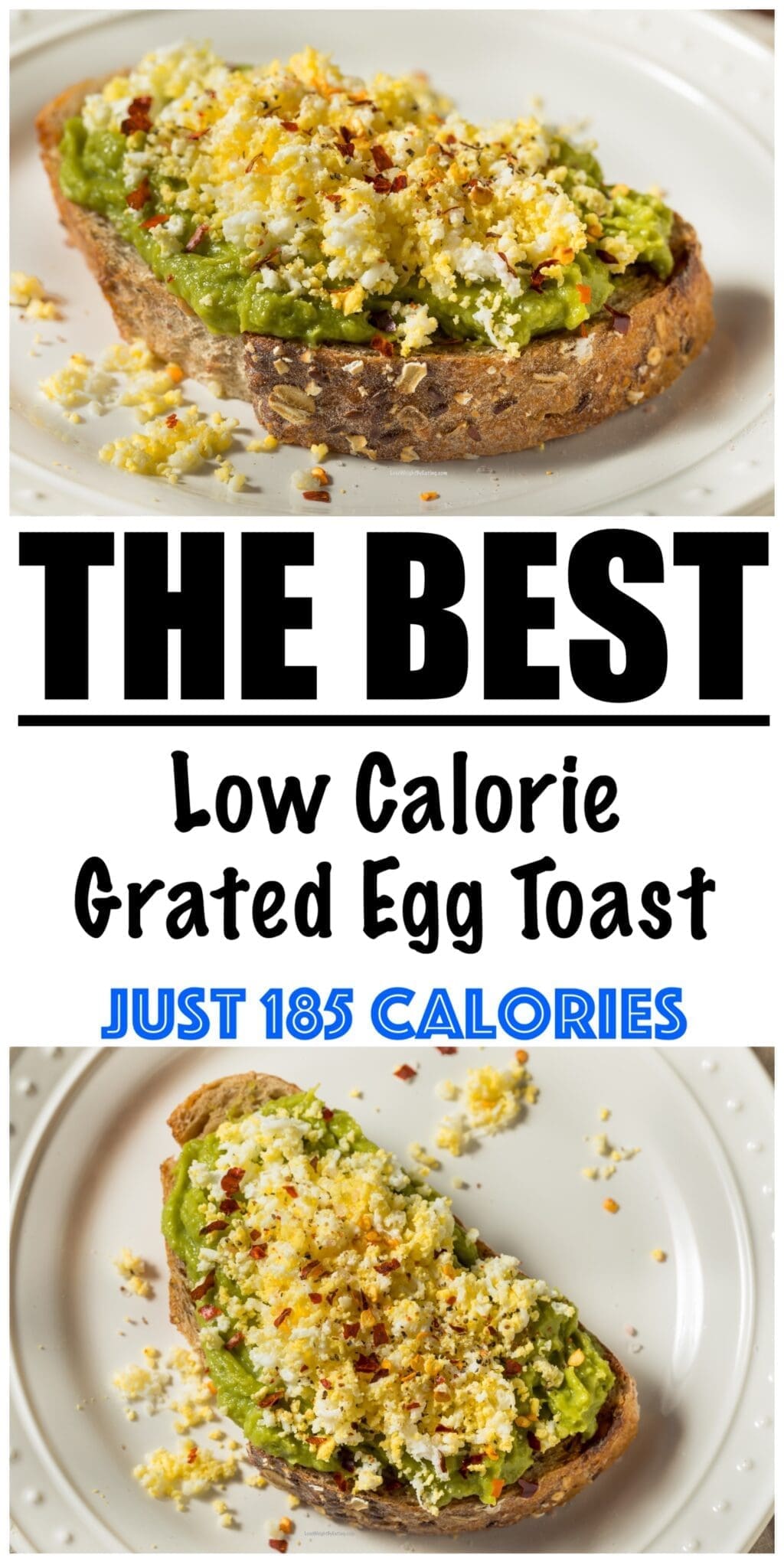 Low Calorie Grated Egg Avocado Toast - Lose Weight By Eating