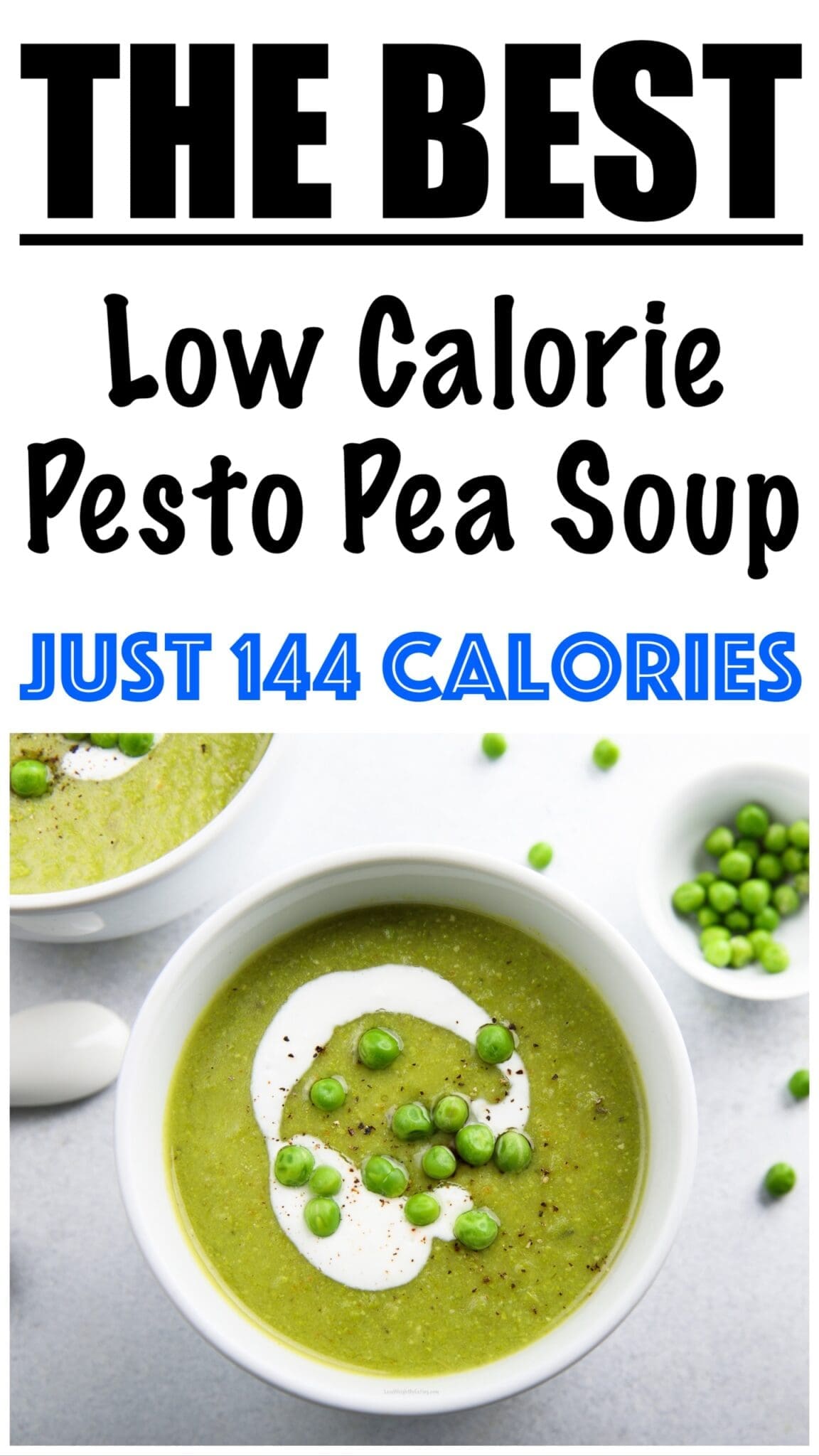 Low Calorie Pesto Pea Soup - Lose Weight By Eating